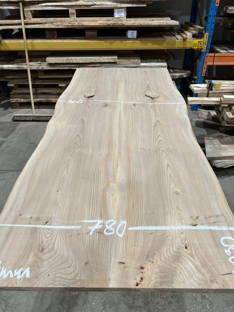 Book Matched Elm Table Top with Two Live Edge Semi Completed 2030 x 780 ...